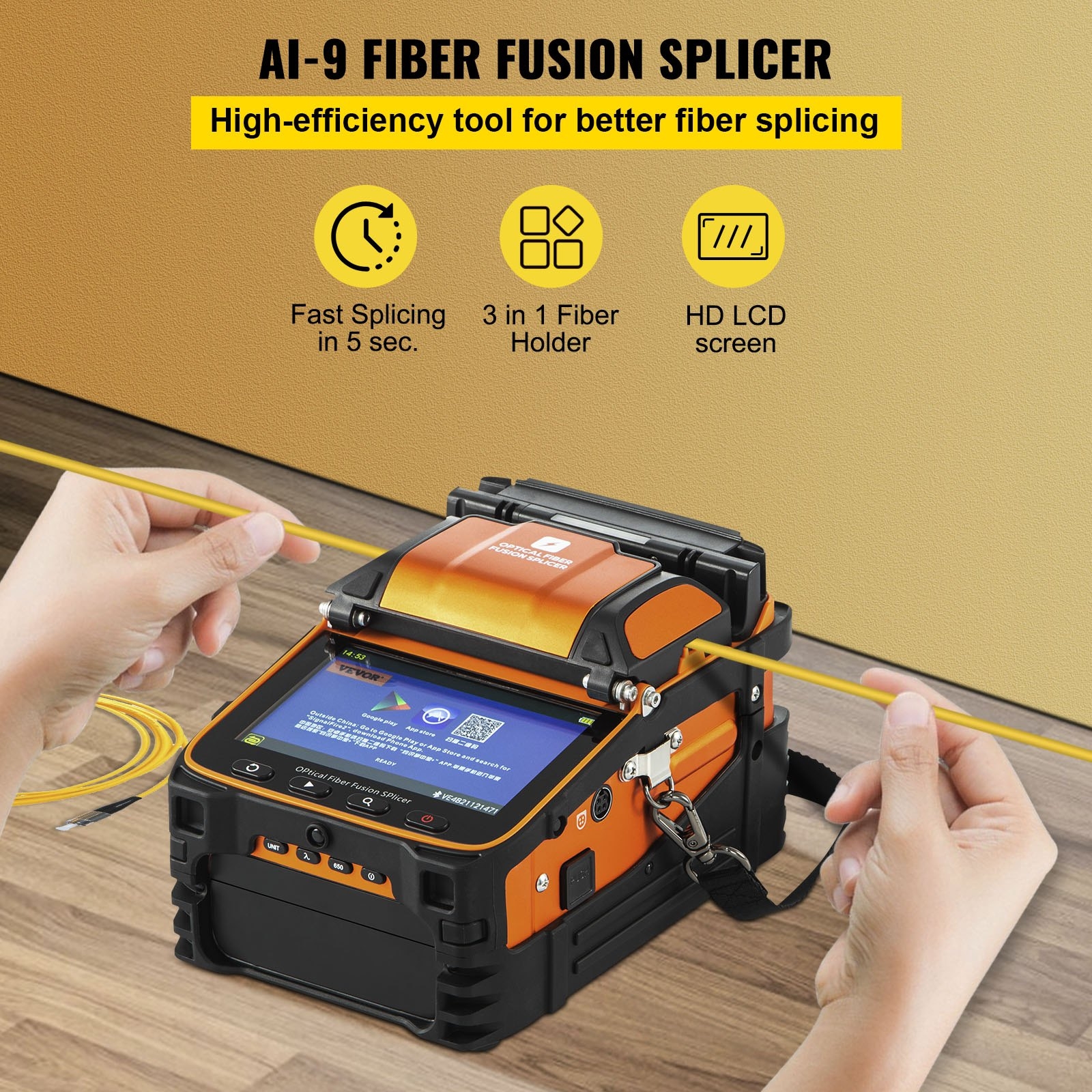 AI-9 Otomatik Akıllı Hassas Fiber Optik Füzyon Splicer